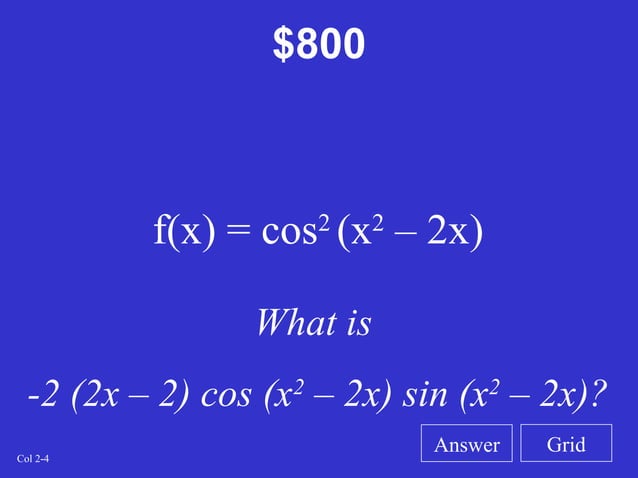 Jeopardy derivatives | PPT