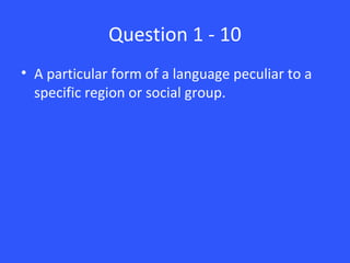 English Language Jeopardy Game | PPT
