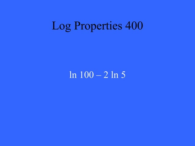 Jeopardy Exponentials & Logs | PPT