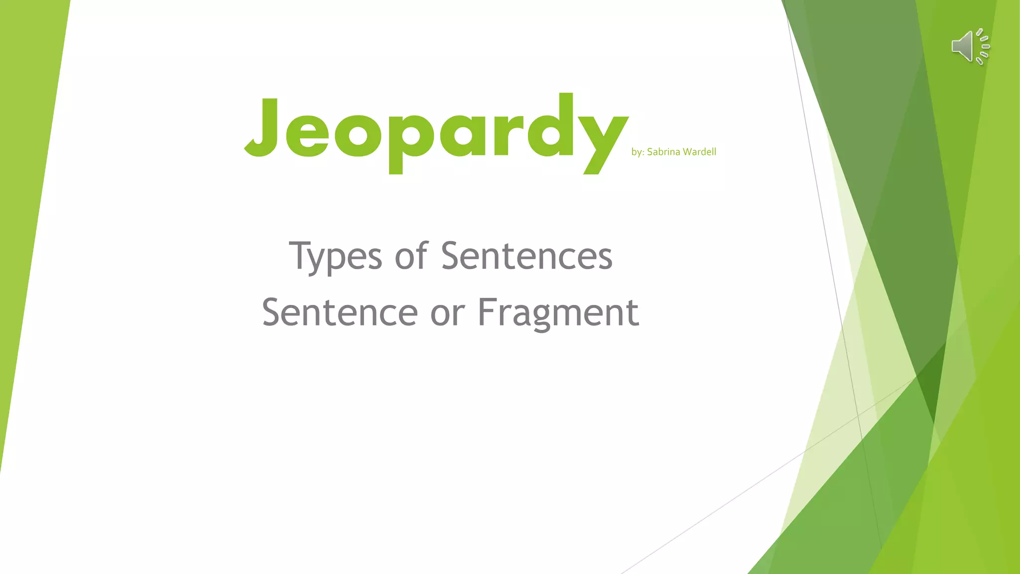 Sentence Jeopardy game | PPTX
