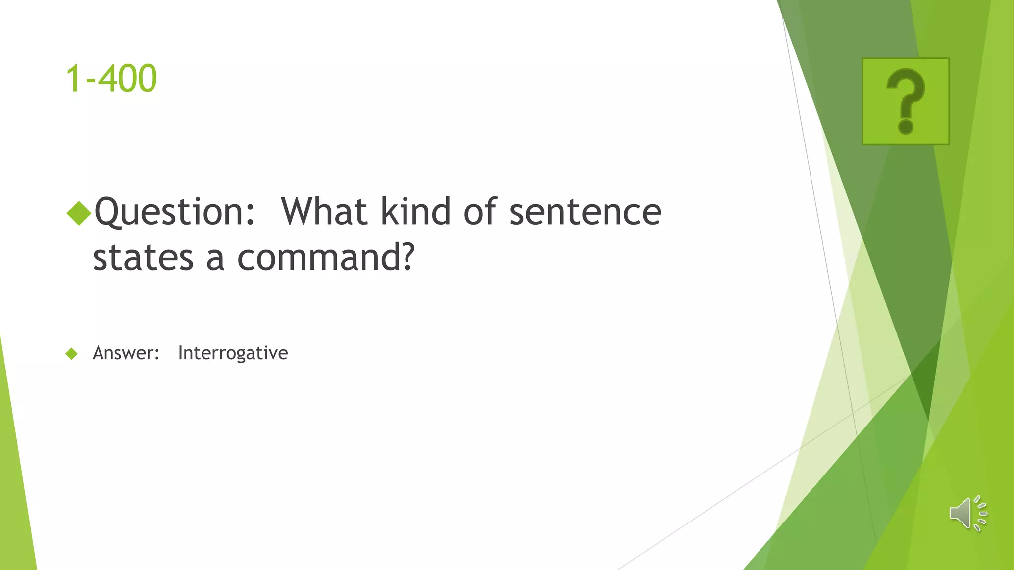 Sentence Jeopardy game | PPTX