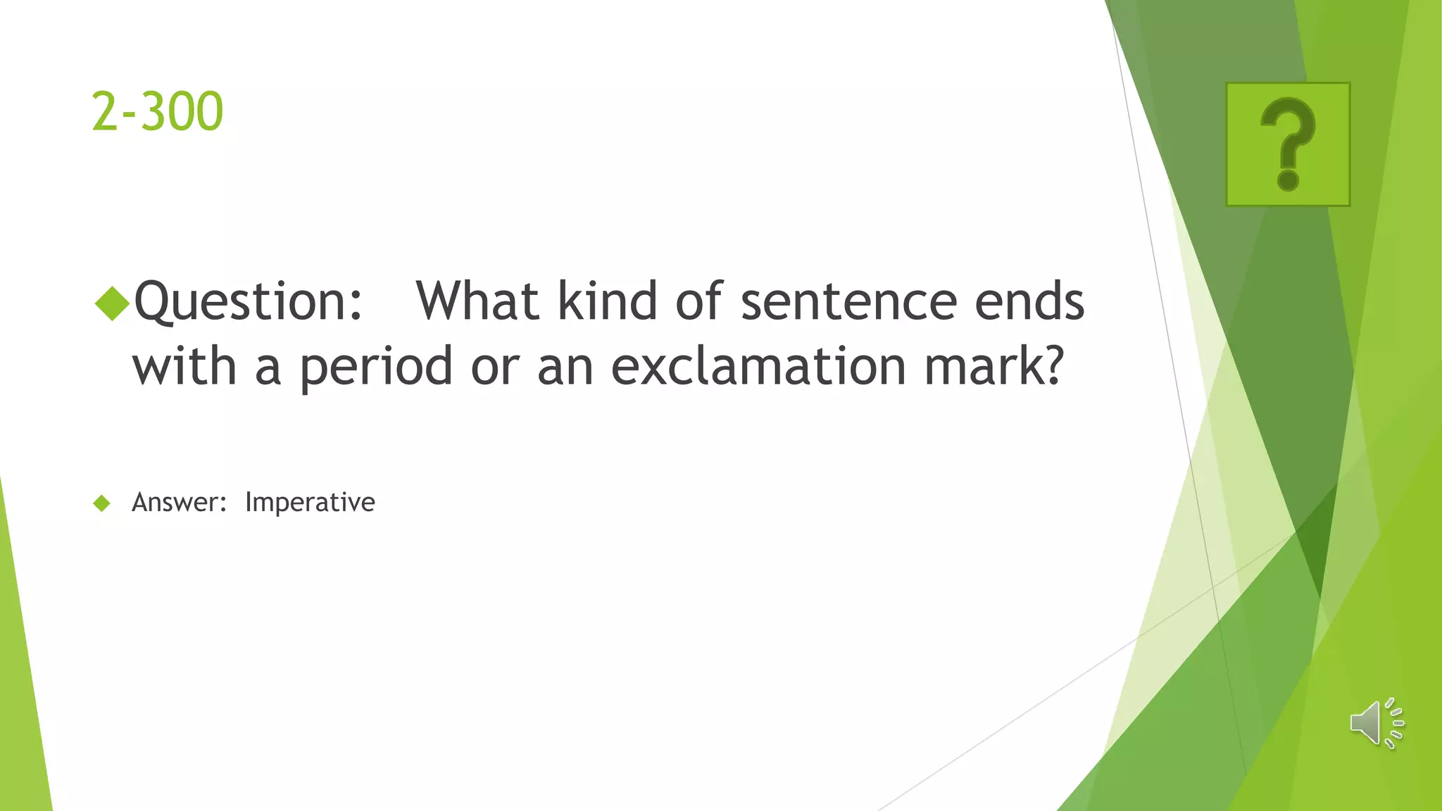 Sentence Jeopardy game | PPTX
