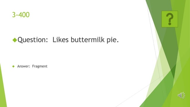 Sentence Jeopardy game | PPTX