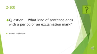 Sentence Jeopardy game | PPTX
