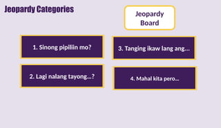 jeopardy Game: An interactive class activity | PPTX