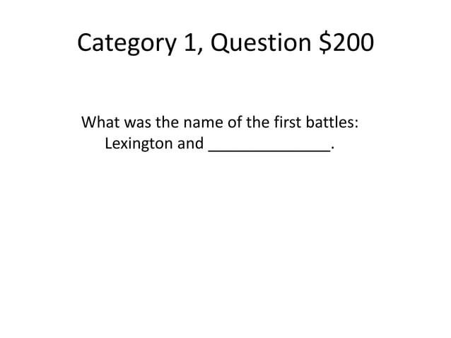 Jeopardy Game Fourth Grade Standards | PPT