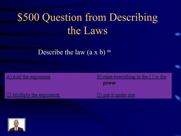 Jeopardy laws of exponents | PPTX
