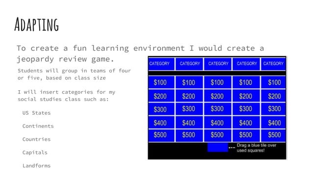 Jeopardy lesson plan | PPT
