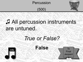 Jeopardy orchestra | PPTX | Classical Music | Music