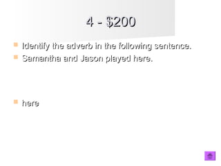 Jeopardy parts of speech | PPT