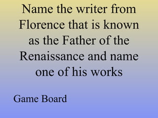 The Renaissance - Jeopardy Review | PPT
