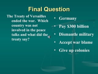 Jeopardy review wwi | PPT
