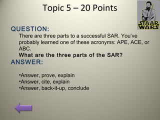 Jeopardy STAAR Wars 2003 | PPT
