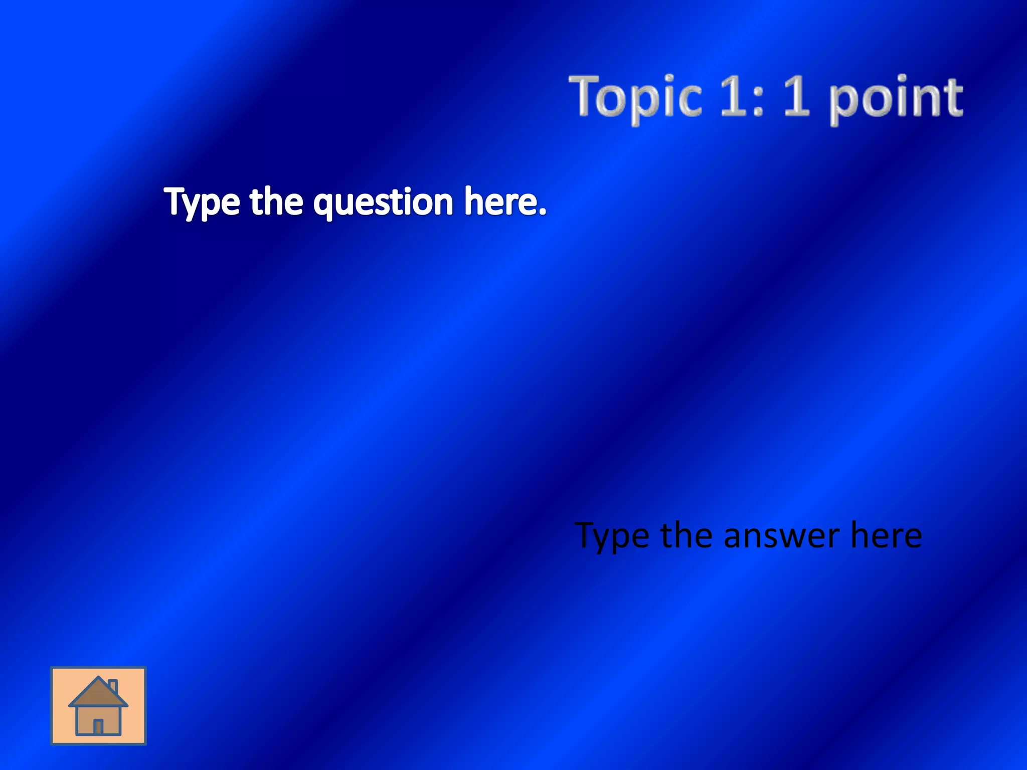 Jeopardy Template 4 Topic | PPTX