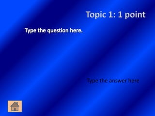 Jeopardy Template 4 Topic | PPTX