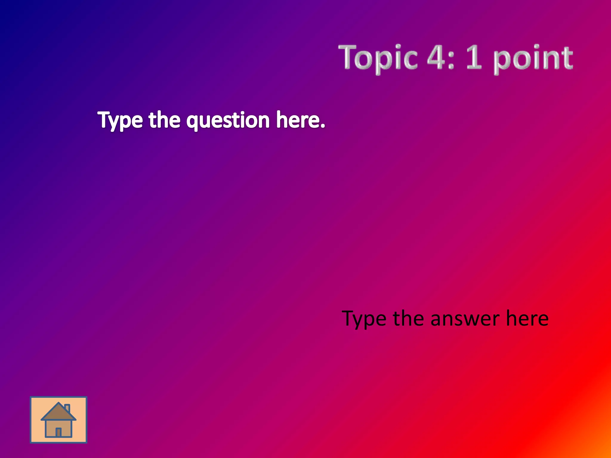 Jeopardy Template 5 Topic | PPT
