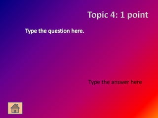 Jeopardy Template 5 Topic | PPT