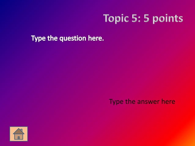 Jeopardy Template 5 Topic | PPT