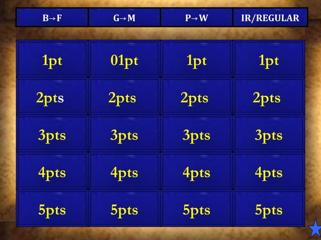 Jeopardy verbs | PPT