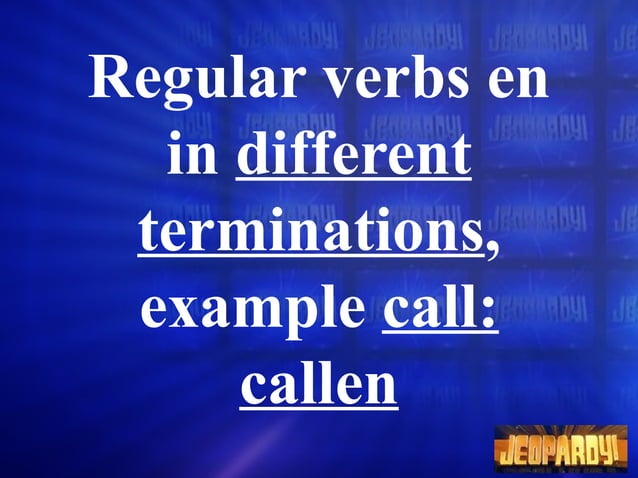 Jeopardy verbs | PPT