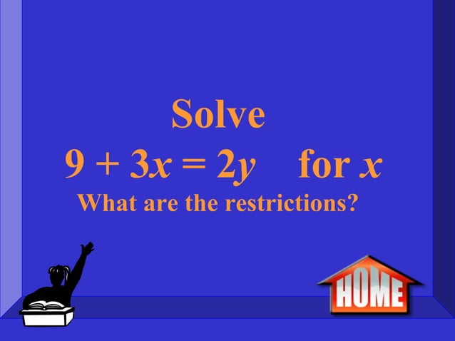 Jeopardy with percent change, literal equations, and dimensional anal ...