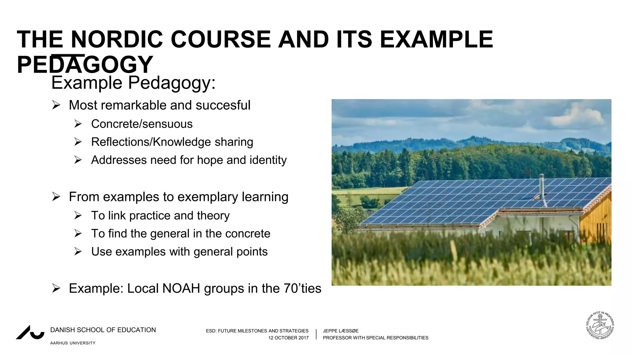 A pedagogical approach to adult Education for Sustainable Development ...