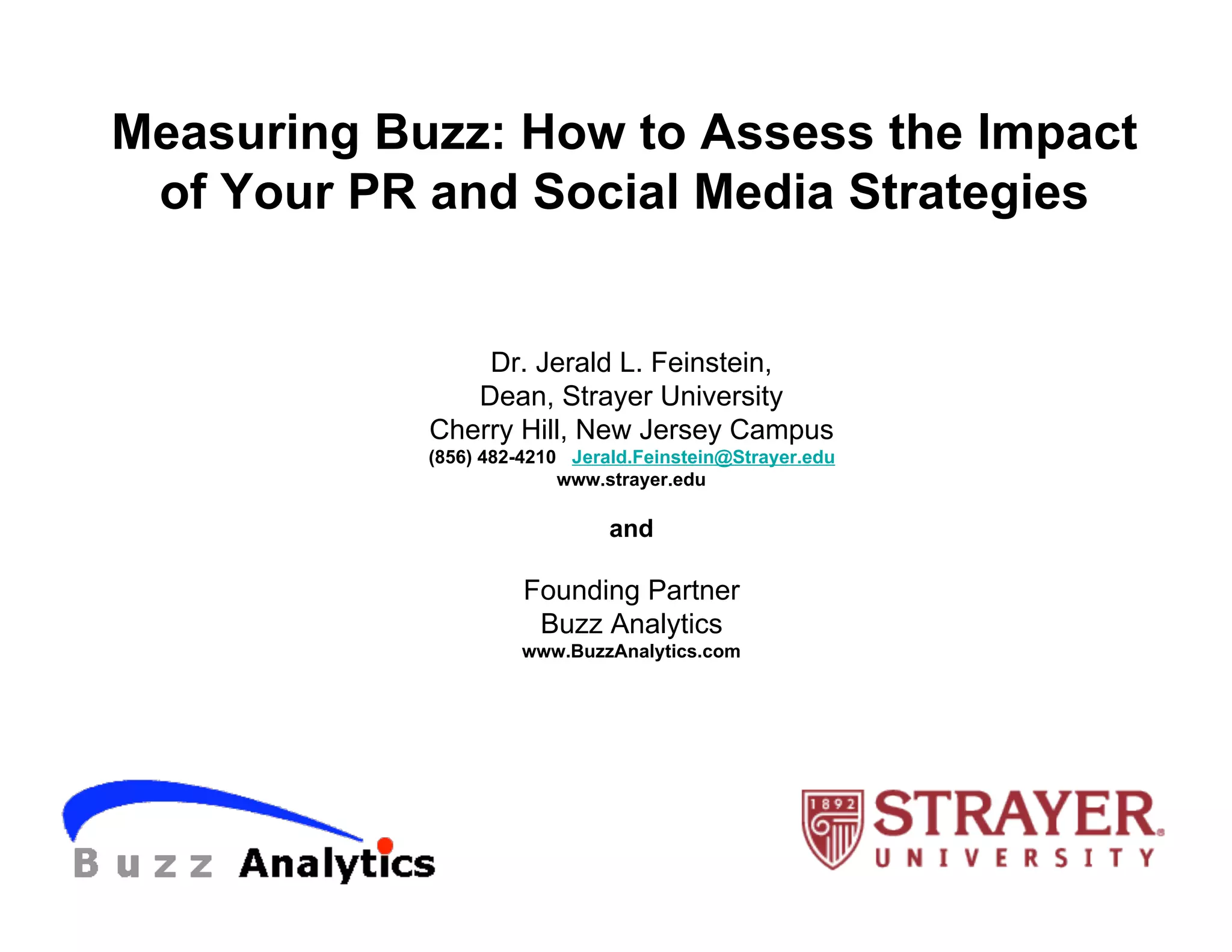 Jerald Feinstein, Buzz Analytics | PPT