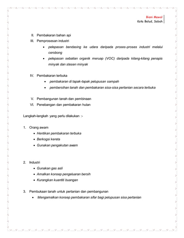 Jerebu Di Malaysia | DOCX