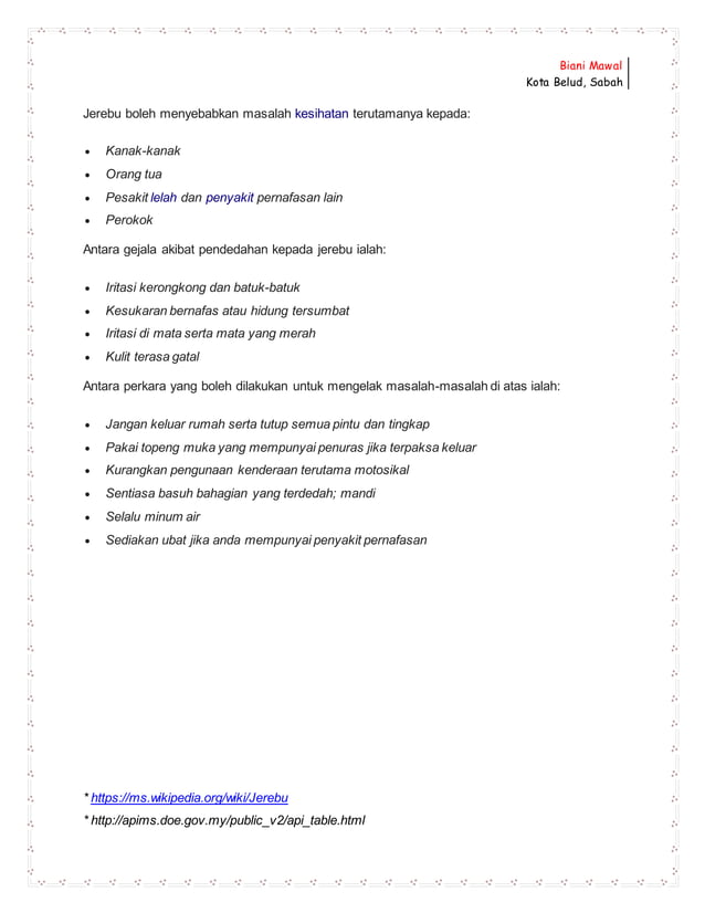 Jerebu Di Malaysia | DOCX