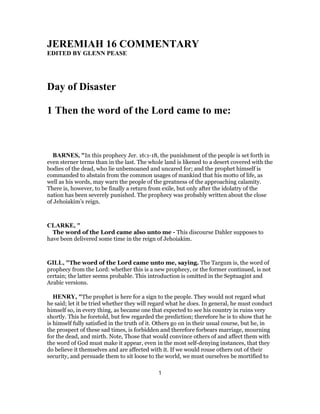 Jeremiah 16 commentary | PDF