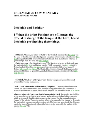 Jeremiah 20 commentary | PDF