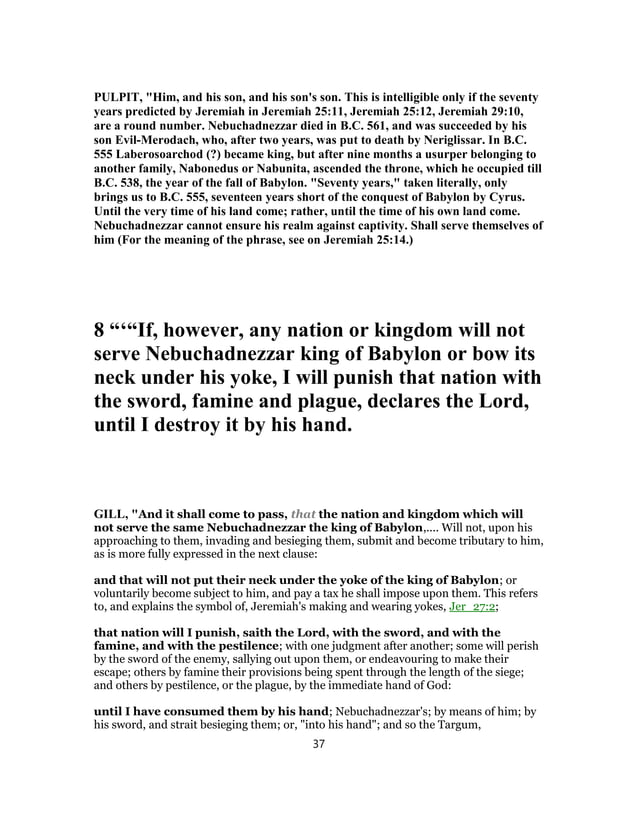 Jeremiah 27 commentary | PDF | Christianity | Religion & Spirituality