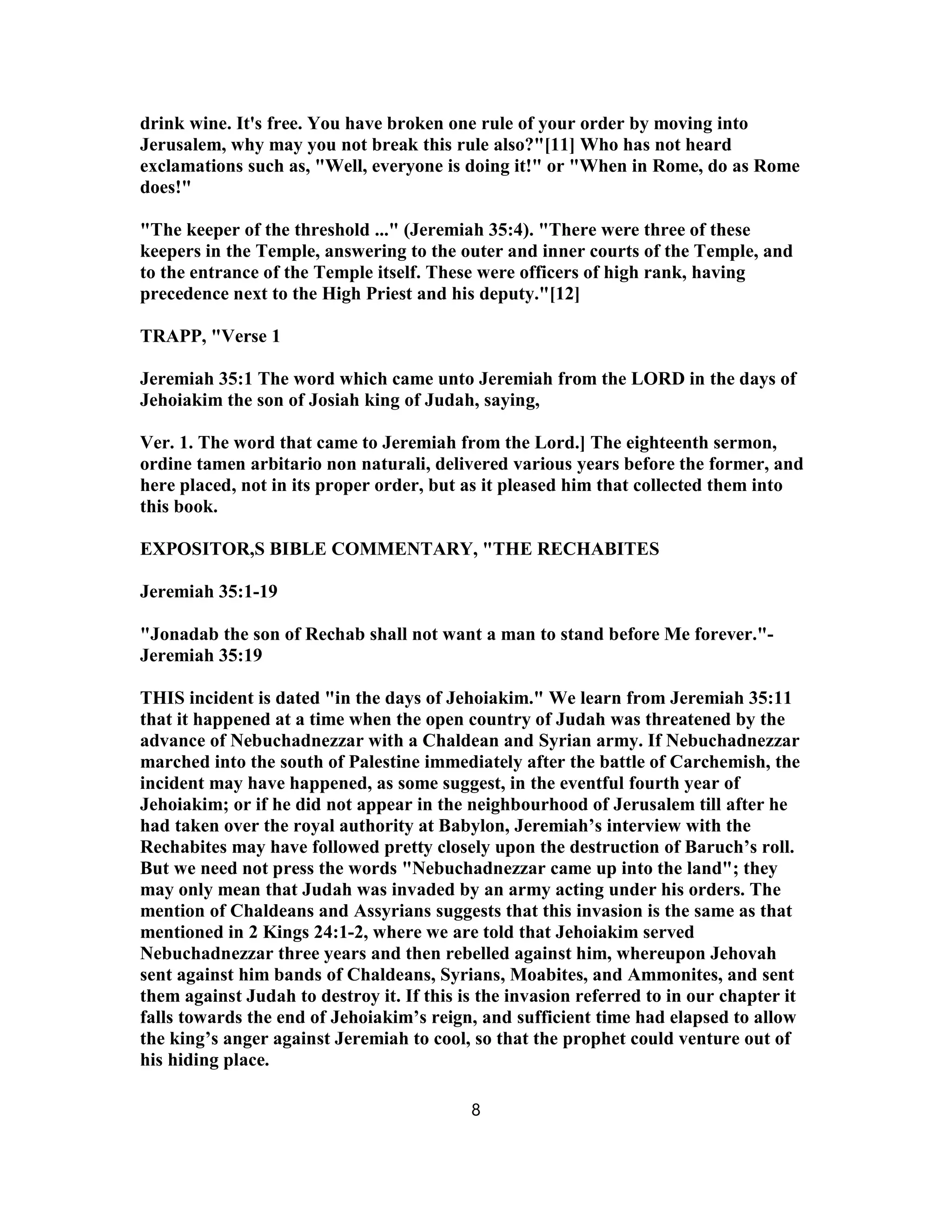 Jeremiah 35 commentary | PDF