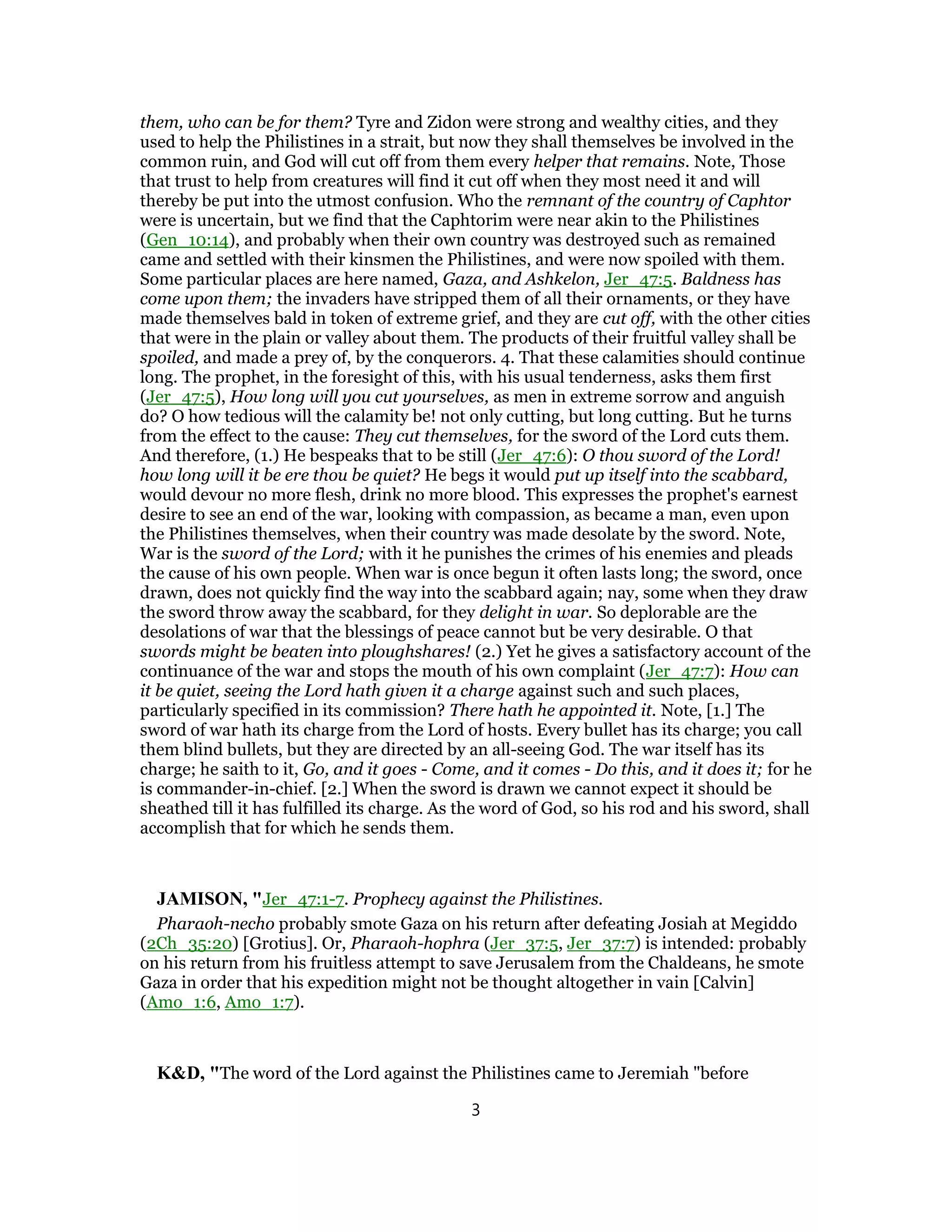 Jeremiah 47 commentary | PDF