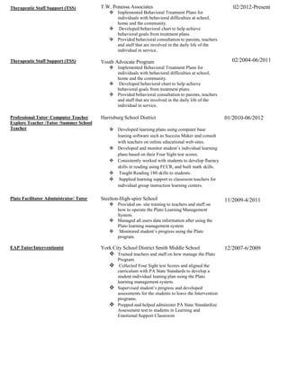 Jeremiah l mitchell resume v2 | PDF | Educational Assessment | Education