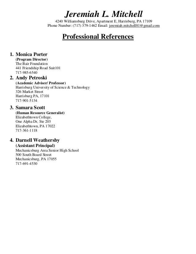 Jeremiah l mitchel resume