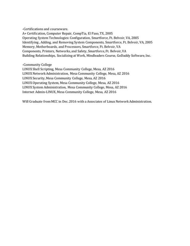 Linux Systems Administrator Jeremiah summers | PDF Linux Systems Administrator Jeremiah summers | PDF