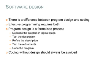 Jeremiah Yancy - Objectives for Software design and testing | PPT