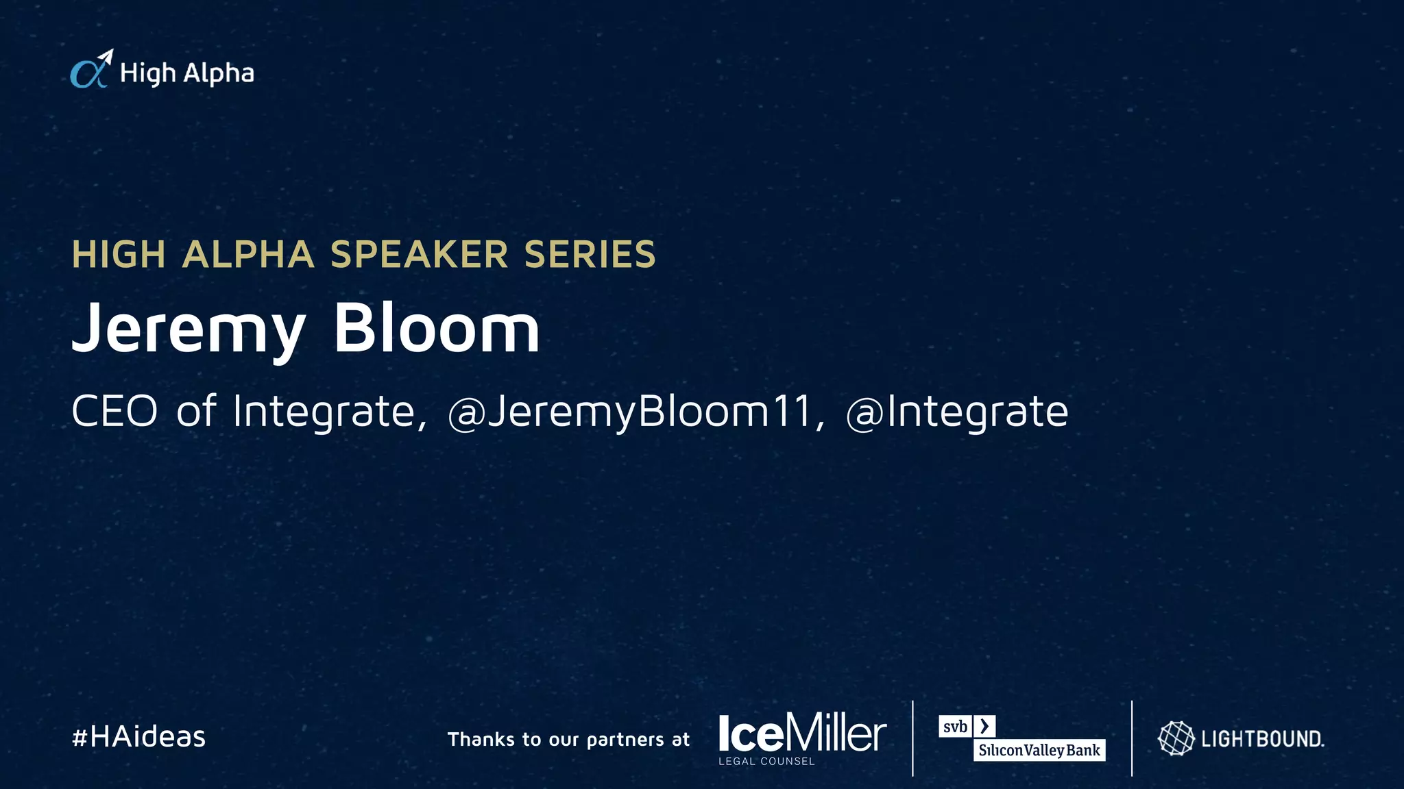 High Alpha Speaker Series featuring Jeremy Bloom | PDF