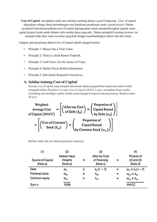 The Cost of Capital/abshor.marantika/Jeremy Haposan Pardede/3-03 | PDF