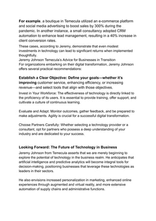 Jeremy Johnson Temecula on the Impact of Technology on Business Growth ...