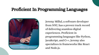Jeremy Millul - A Junior Software Developer | PDF
