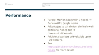 Convolutional Neural Networks at scale in Spark MLlib | PPT