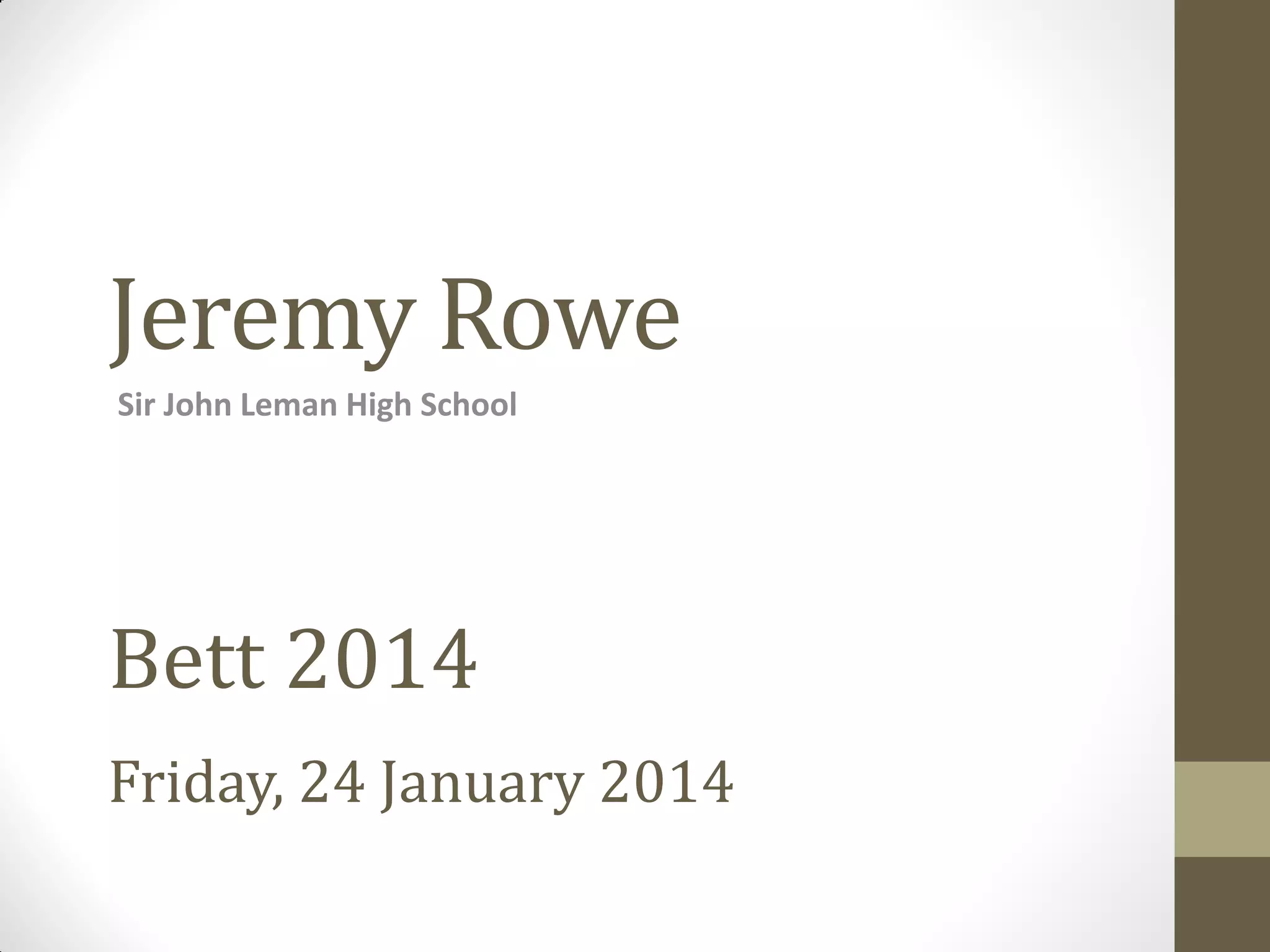 Transforming behaviour in your school | PPT