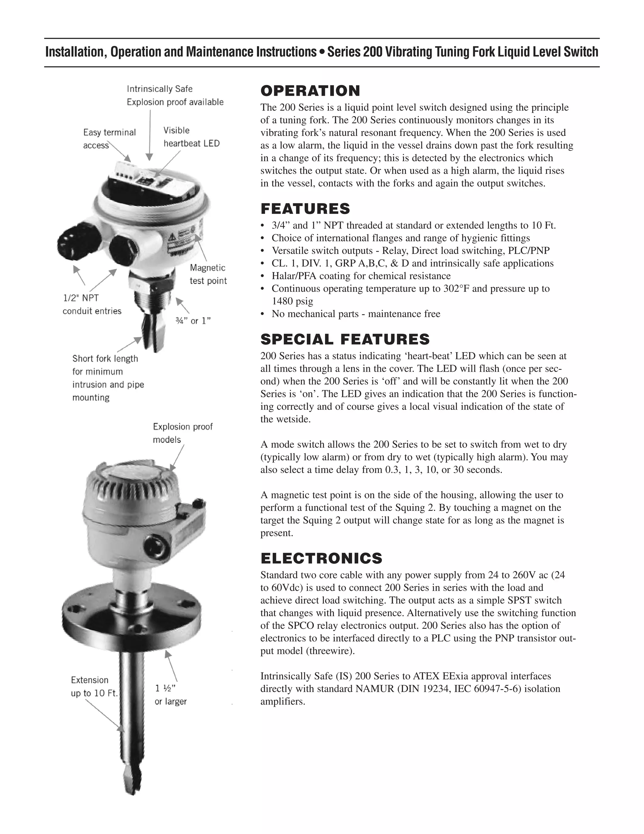 Vibrating Tuning Fork Level Switch Pdf
