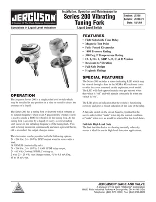 Vibrating Tuning Fork Level Switch | PDF