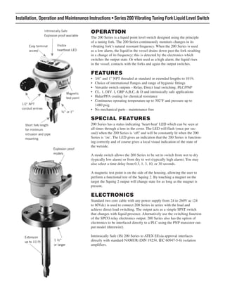 Vibrating Tuning Fork Level Switch | PDF