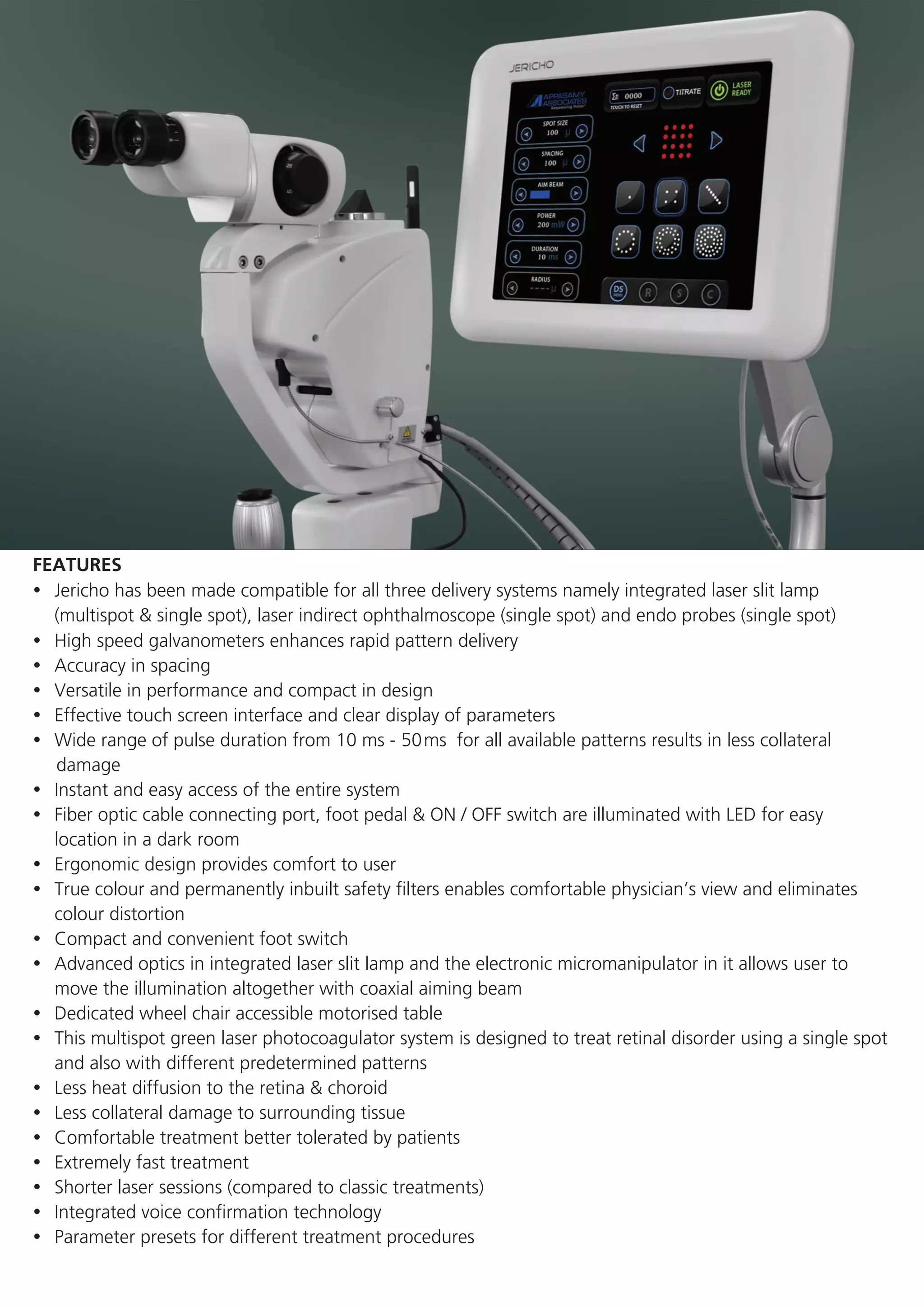 JERICHO OPHTHALMIC MULTISPOT GREEN LASER SYSTEM-532NM | PDF