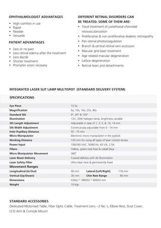 JERICHO OPHTHALMIC MULTISPOT GREEN LASER SYSTEM-532NM | PDF