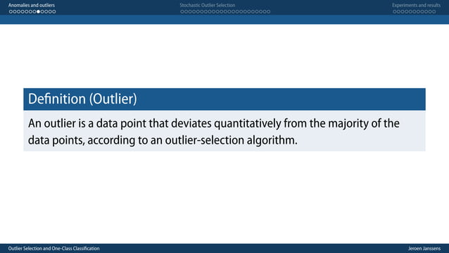 Outlier Selection And One Class Classification By Jeroen Janssens Ppt